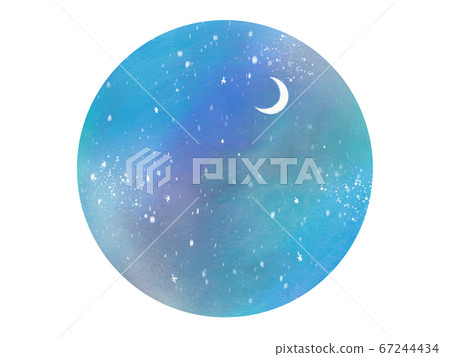 Round frame of night sky - Stock Illustration [67244434] - PIXTA