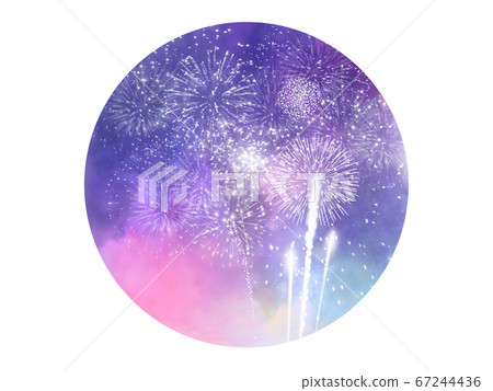 Round frame of fireworks - Stock Illustration [67244436] - PIXTA
