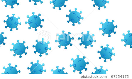 Seamless pattern of blue viruses of the bacteria - Stock Illustration ...