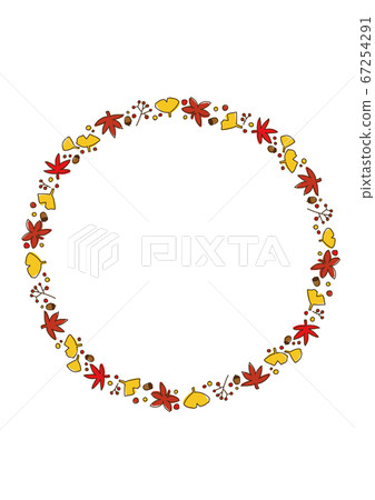 Autumn round frame - Stock Illustration [67254291] - PIXTA
