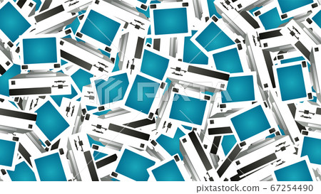 Seamless pattern of retro old hipster computers - Stock Illustration ...