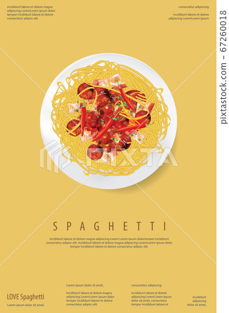 Spaghetti Food Poster Deign Template Vector... - Stock Illustration ...