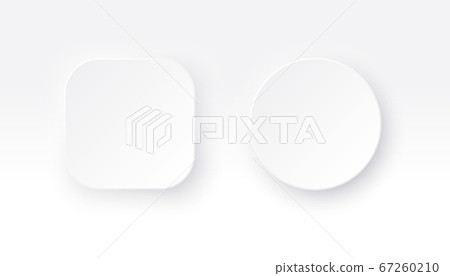 Neumorphic square and round buttons - Stock Illustration [67260210] - PIXTA