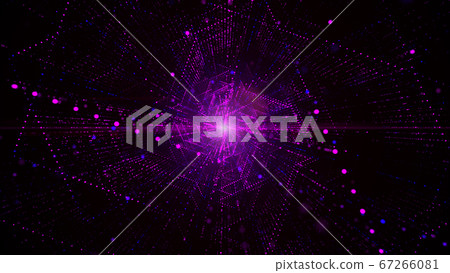 Digital tunnel of cyberspace with particles and - Stock Illustration ...