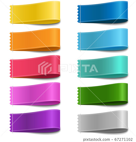 Colorful Ribbon Set And White Background - Stock Illustration [67271102 ...