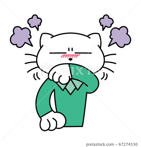 Cat_cough etiquette - Stock Illustration [67274530] - PIXTA
