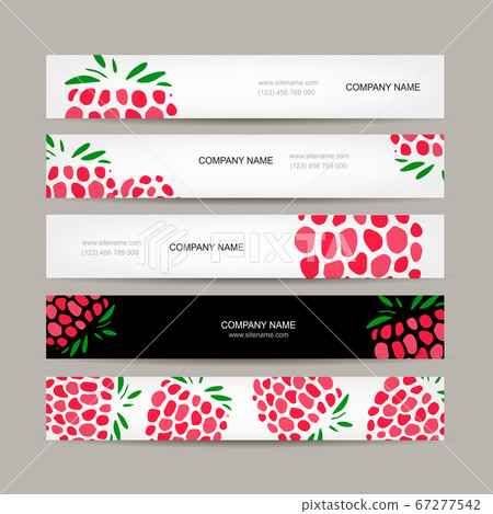 Banners template, raspberry design-插圖素材 [67277542] - PIXTA圖庫