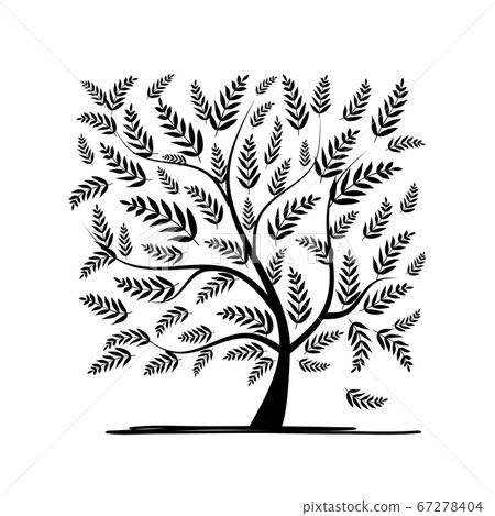 Art tree square for your design - Stock Illustration [67278404] - PIXTA