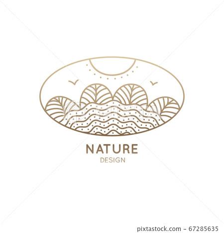 Logo oval nature - Stock Illustration [67285635] - PIXTA