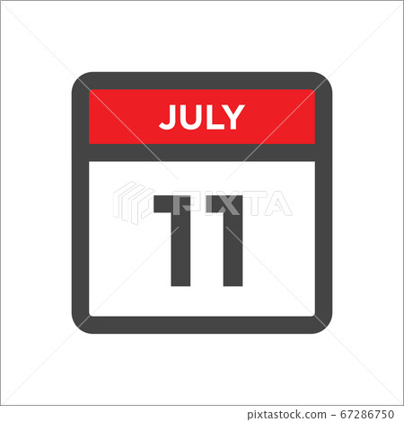 July 11 calendar icon with day of month - Stock Illustration [67286750 ...