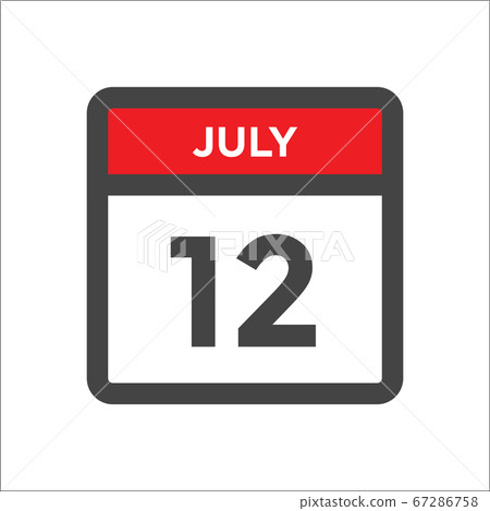 July 12 calendar icon with day of month - Stock Illustration [67286758 ...