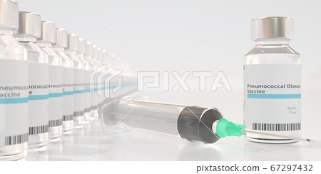 Vials with pneumococcal disease vaccine and... - Stock Illustration ...