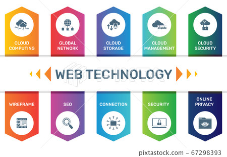 Vector Infographic template Web Technology data... - Stock Illustration ...