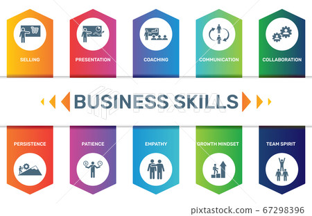 Vector Infographic template Business Skills... - Stock Illustration ...