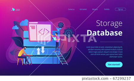 Big data developerconcept landing page. - Stock Illustration [67299237 ...
