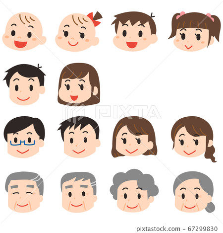 Family face set - Stock Illustration [67299830] - PIXTA
