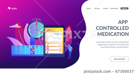 Smart pill boxes concept landing page - Stock Illustration [67300037 ...