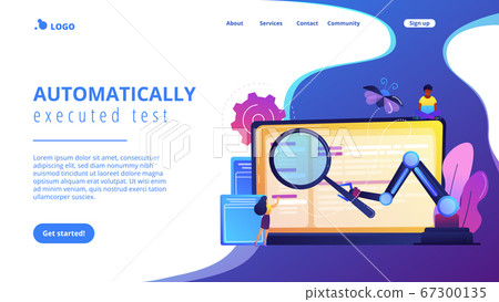 Automated testing concept landing page. - Stock Illustration [67300135 ...