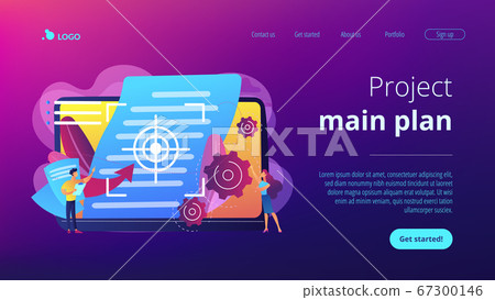 Vision and scope document concept landing page. - Stock Illustration ...