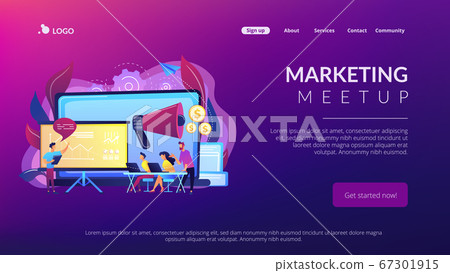 Marketing meetup concept landing page. - Stock Illustration [67301915 ...