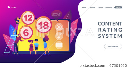 Content rating system concept landing page. - Stock Illustration ...