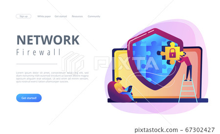 Firewall concept landing page. - Stock Illustration [67302427] - PIXTA