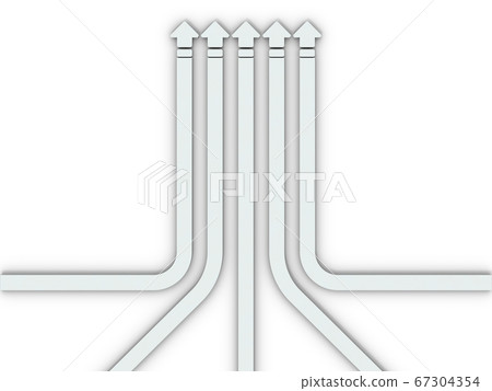 Five arrows gathering from all sides and... - Stock Illustration ...