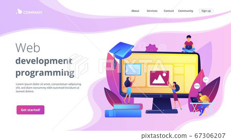 Web development courses concept landing page - Stock Illustration ...