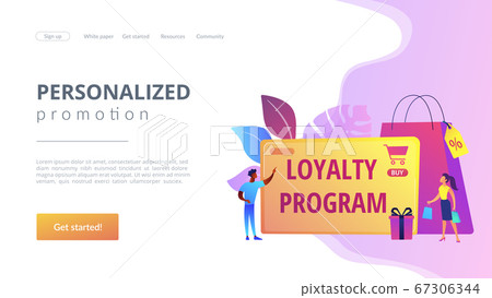 Loyalty program concept landing page - Stock Illustration [67306344 ...