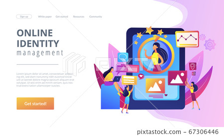 Online identity management concept landing page - Stock Illustration ...