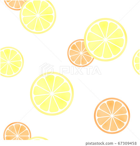 Lemon and orange seamless pattern - Stock Illustration [67309458] - PIXTA