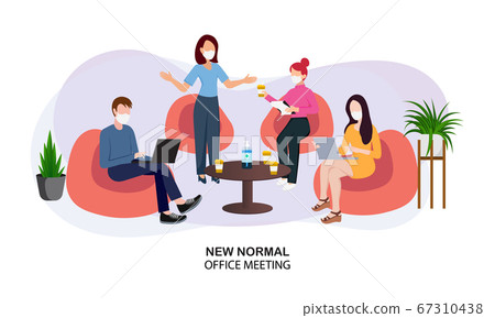 New normal vector illustration, Business office - Stock Illustration ...