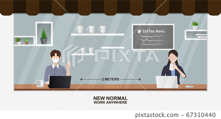 New normal vector illustration, People maintain - Stock Illustration ...