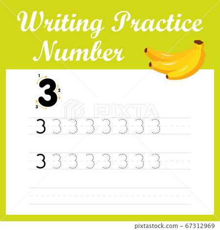 Writing practice number three - Stock Illustration [67312969] - PIXTA