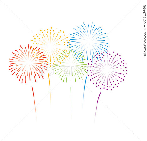 Illustration of rainbow-colored fireworks - Stock Illustration ...