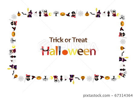 Halloween material line frame rounded rectangle - Stock Illustration ...