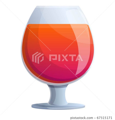 Red glass cocktail icon, cartoon style - Stock Illustration [67315171 ...