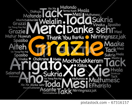 Grazie (Thank You in Italian) word cloud - Stock Illustration [67316157 ...