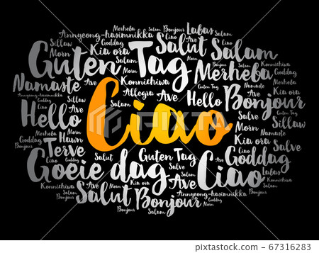Ciao! (Hello Greeting in Italian) word cloud - Stock Illustration ...