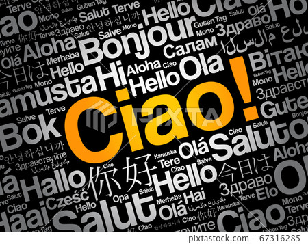 Ciao! (Hello Greeting in Italian) word cloud - Stock Illustration ...