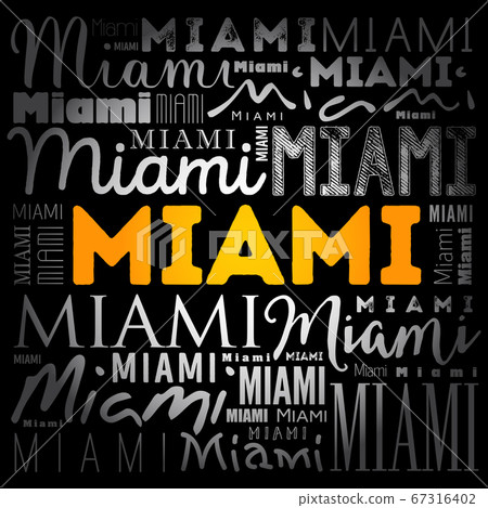Miami wallpaper word cloud, travel concept - Stock Illustration ...