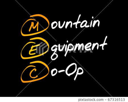 MEC - Mountain Equipment Co-Op acronym - Stock Illustration [67316513 ...