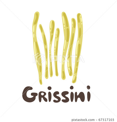 Traditional italian bread Grissini. Takeout... - Stock Illustration ...