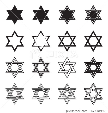 Six-pointed star icons. Collection of 16...-插圖素材 [67318992] - PIXTA圖庫