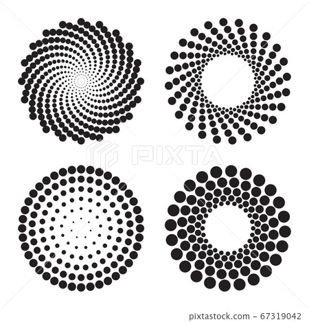 Halftone circles of dots. Design elements.... - Stock Illustration ...