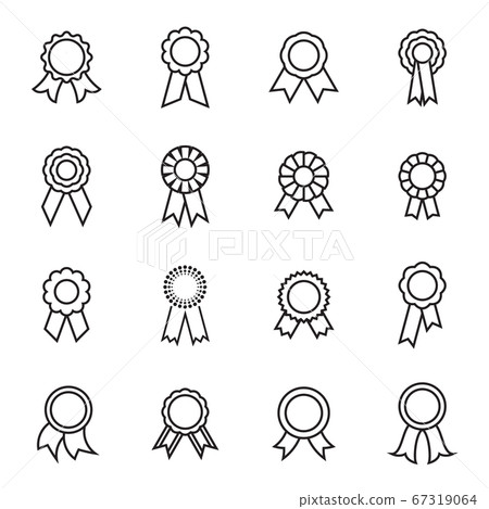 Rosette icons. Linear symbols. Vector illustration - Stock Illustration ...