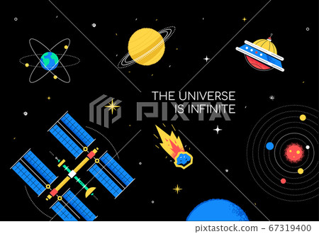 Infinite universe - flat design style... - Stock Illustration [67319400 ...