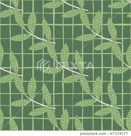 Green floral branches with dotted leaves. - Stock Illustration ...