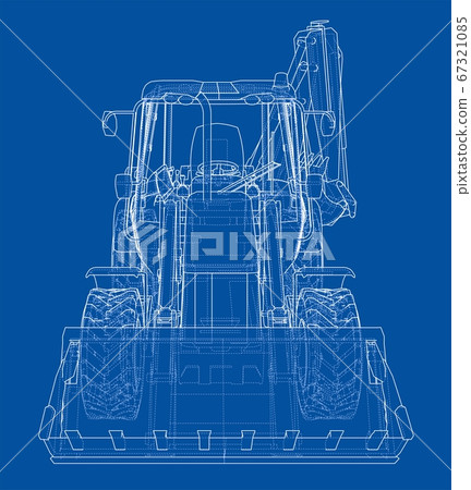 Sketch of Loading Shovel with Back Actor - Stock Illustration [67321085 ...