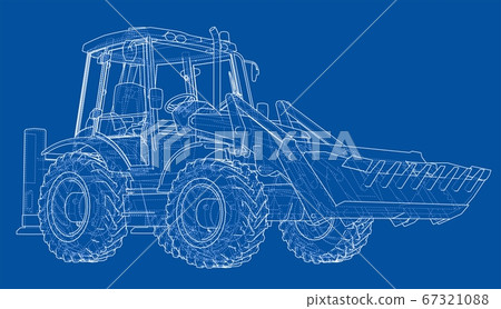 Sketch of Loading Shovel with Back Actor - Stock Illustration [67321088 ...
